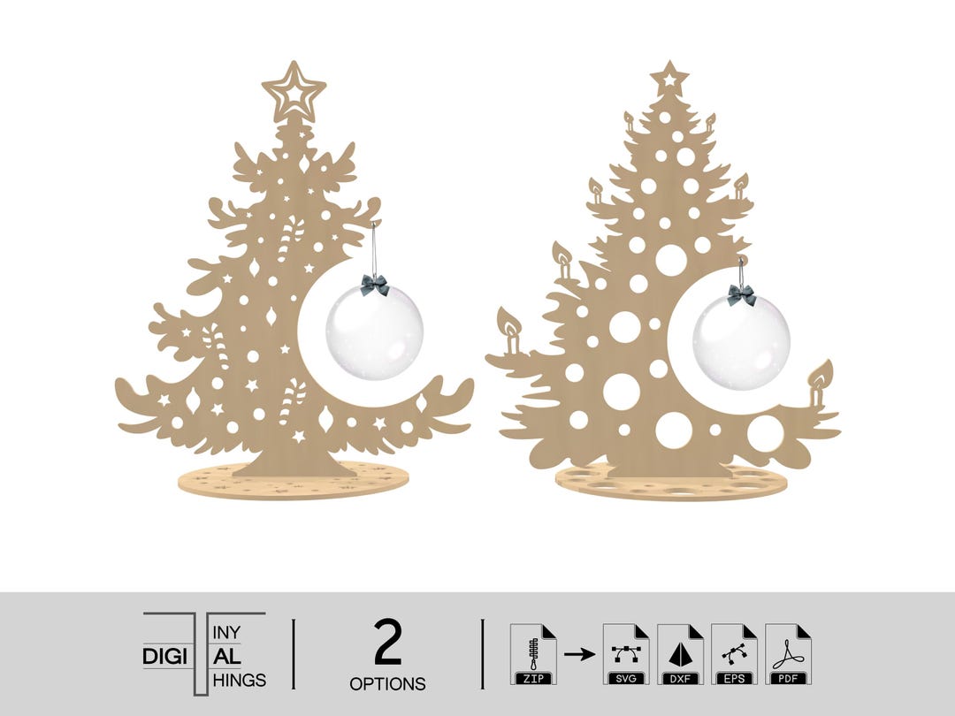 Christmas Tree DXF, SVG Files for Laser Cutting Christmas Tree SVG ...