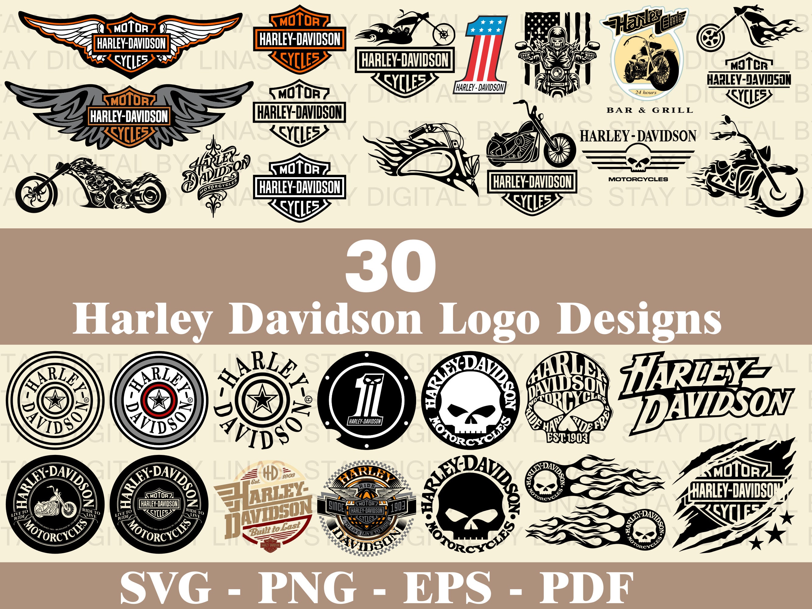 Vintage Harley Davidson Logo Vector