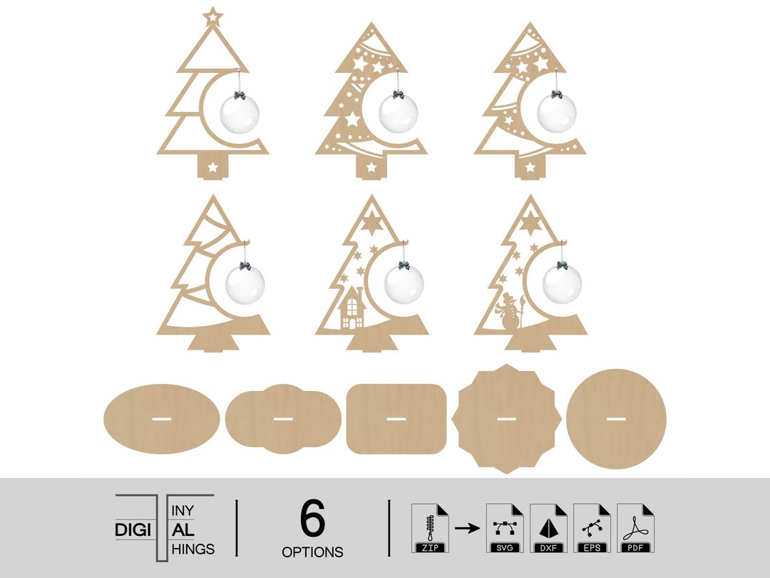 Christmas Tree DXF Files for Laser Cutting, Christmas Tree SVG Laser ...
