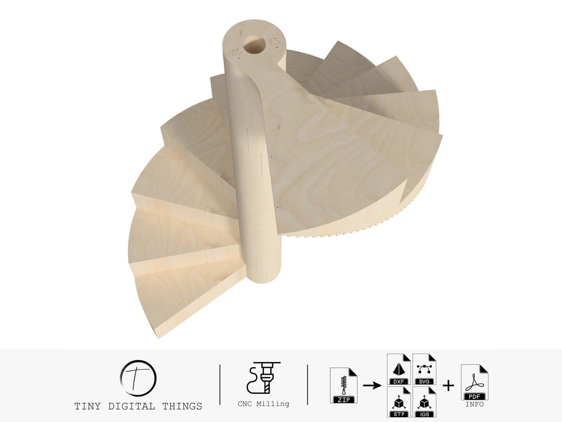 Wooden Spiral Staircase CNC Cut Files | Spiral Stairs | Modern Stairs ...