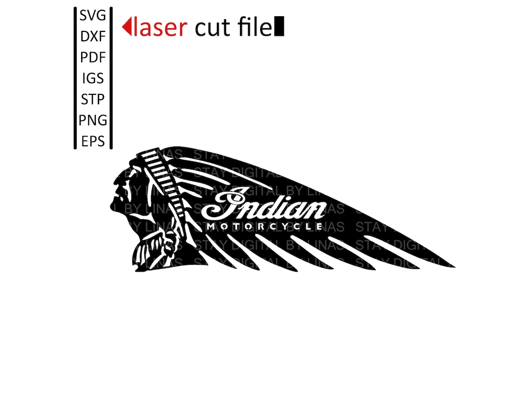 Indian Motorcycle Logo - Digital Files for Laser Cutting - Igs, Stl ...