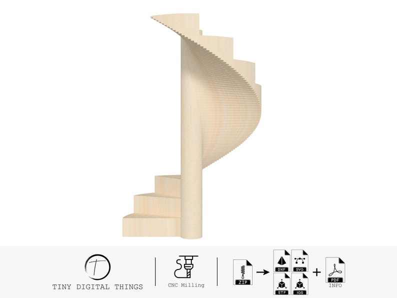 Wooden Spiral Staircase CNC Cut Files | Spiral Stairs | Modern Stairs ...