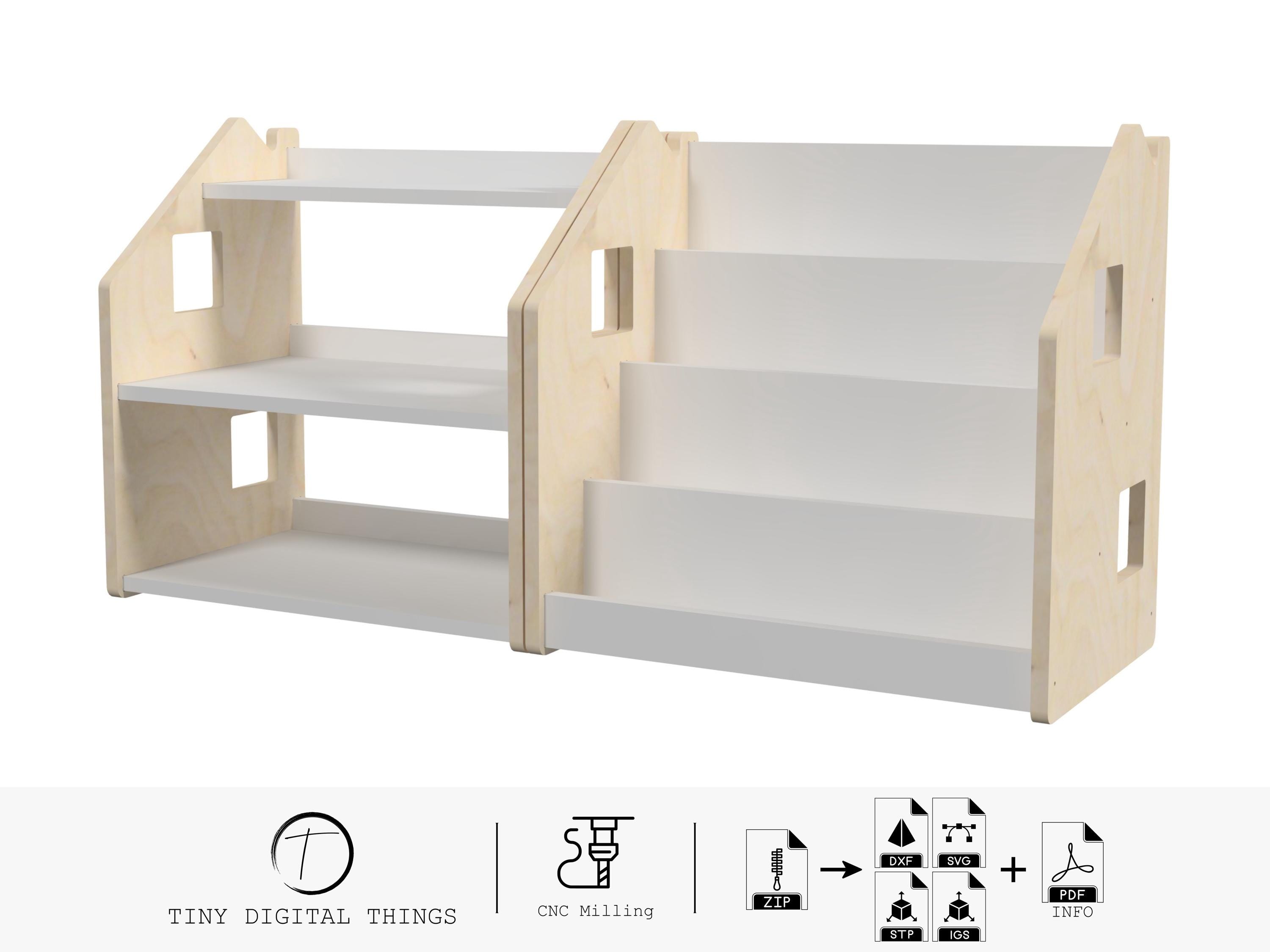 Montessori Bookshelf CNC Cut Files | Montessori Bookcase | Montessori ...