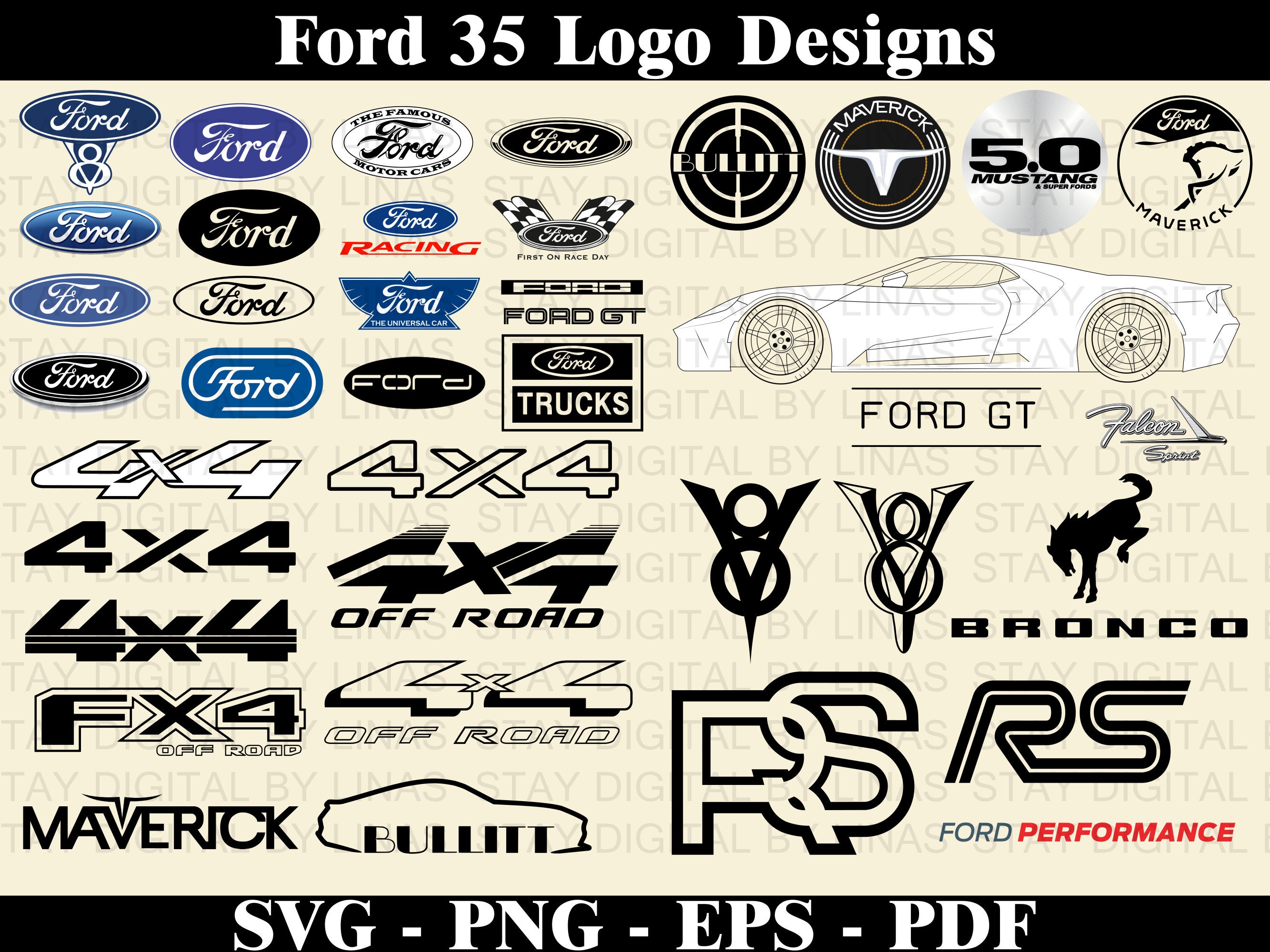 Ford SVG / Ford PNG / Vector Files / Cricut, Silhouette Digital Files ...