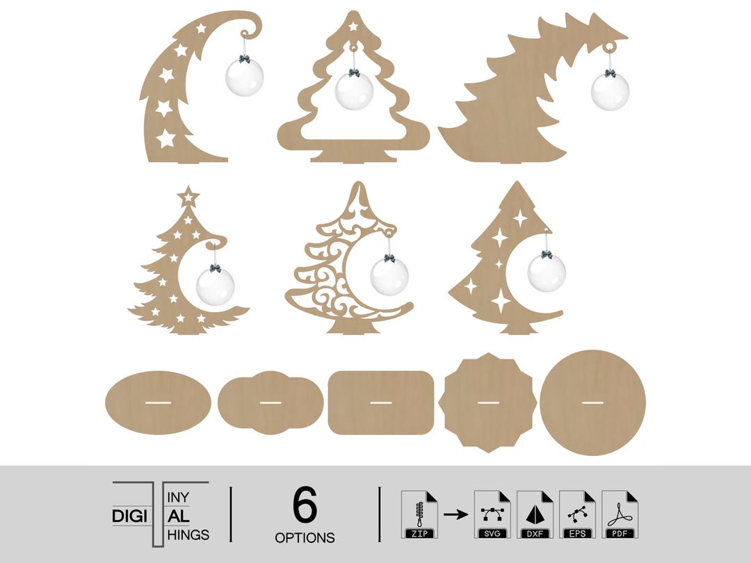 Christmas Tree DXF, SVG Files for Laser Cutting Christmas Tree SVG ...