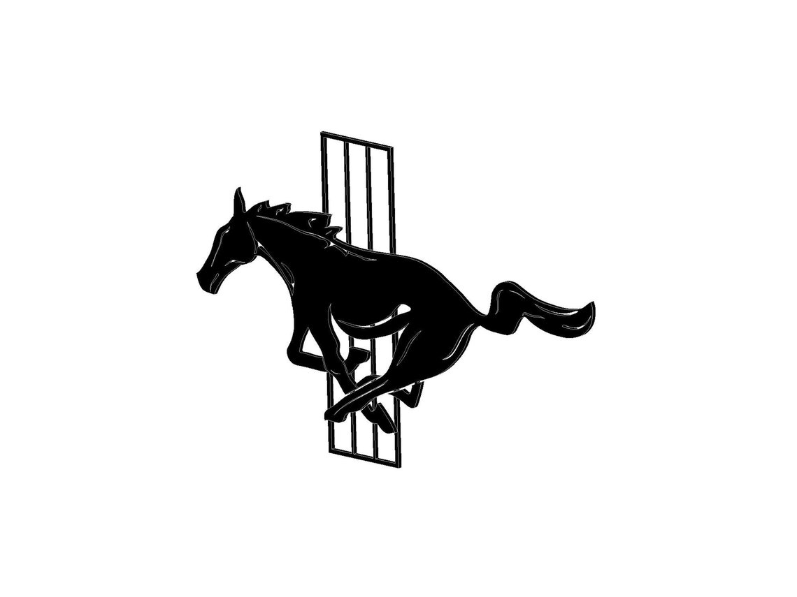 2 in 1 Ford Mustang Logo 2D and 3D Digital Files for Laser Cutting Igs ...