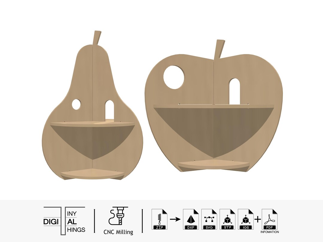 Free Standing Apple and Pear Shelf for Kids, Bookcase, Bookshelf, Toy ...