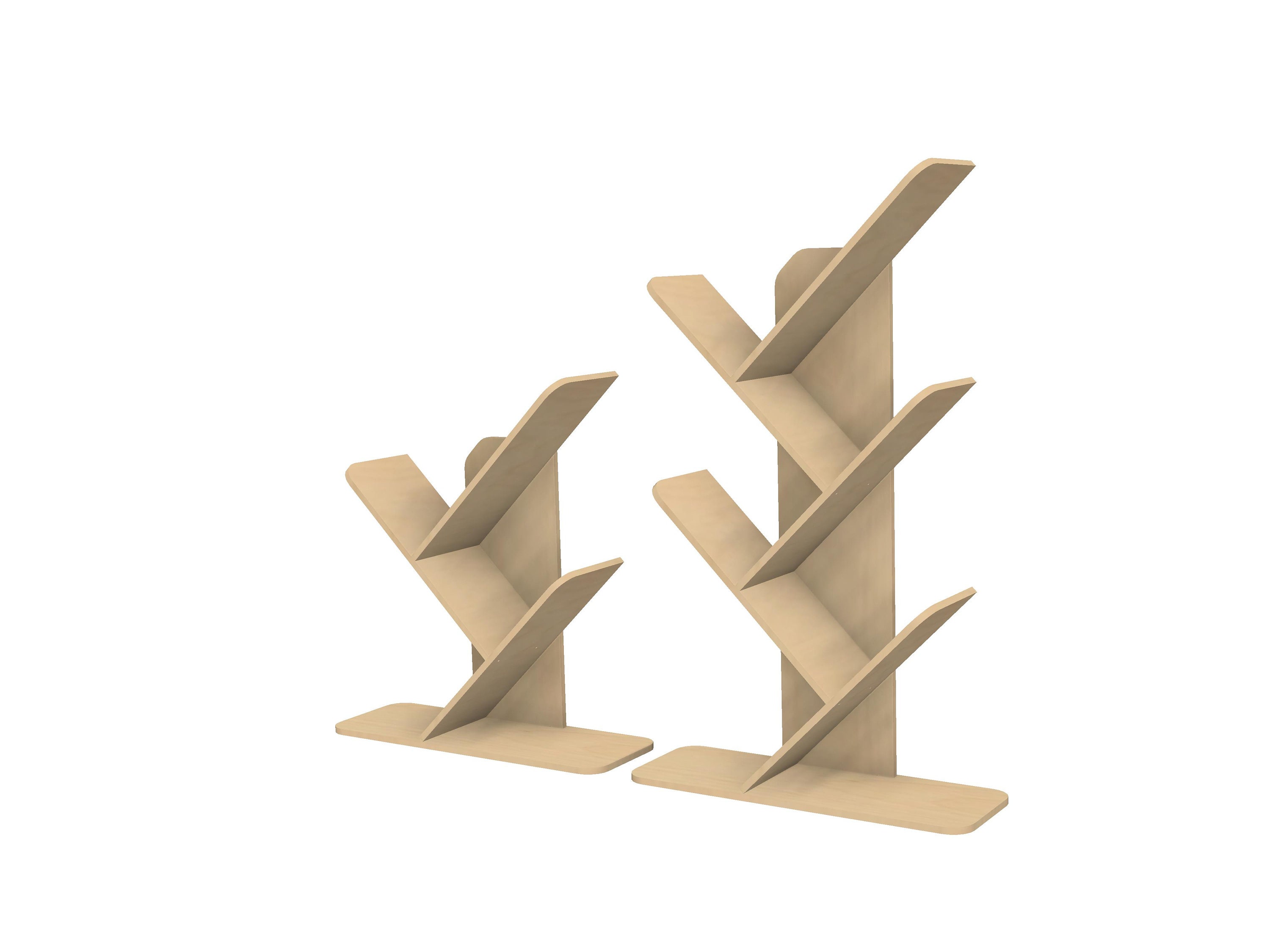 2 in 1 Free Standing Bookshelves Digital Files for CNC Cutting Plywood ...