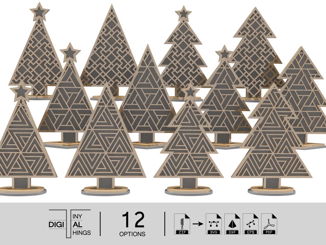 Christmas Tree DXF, SVG Files for Laser Cutting Christmas Tree SVG ...