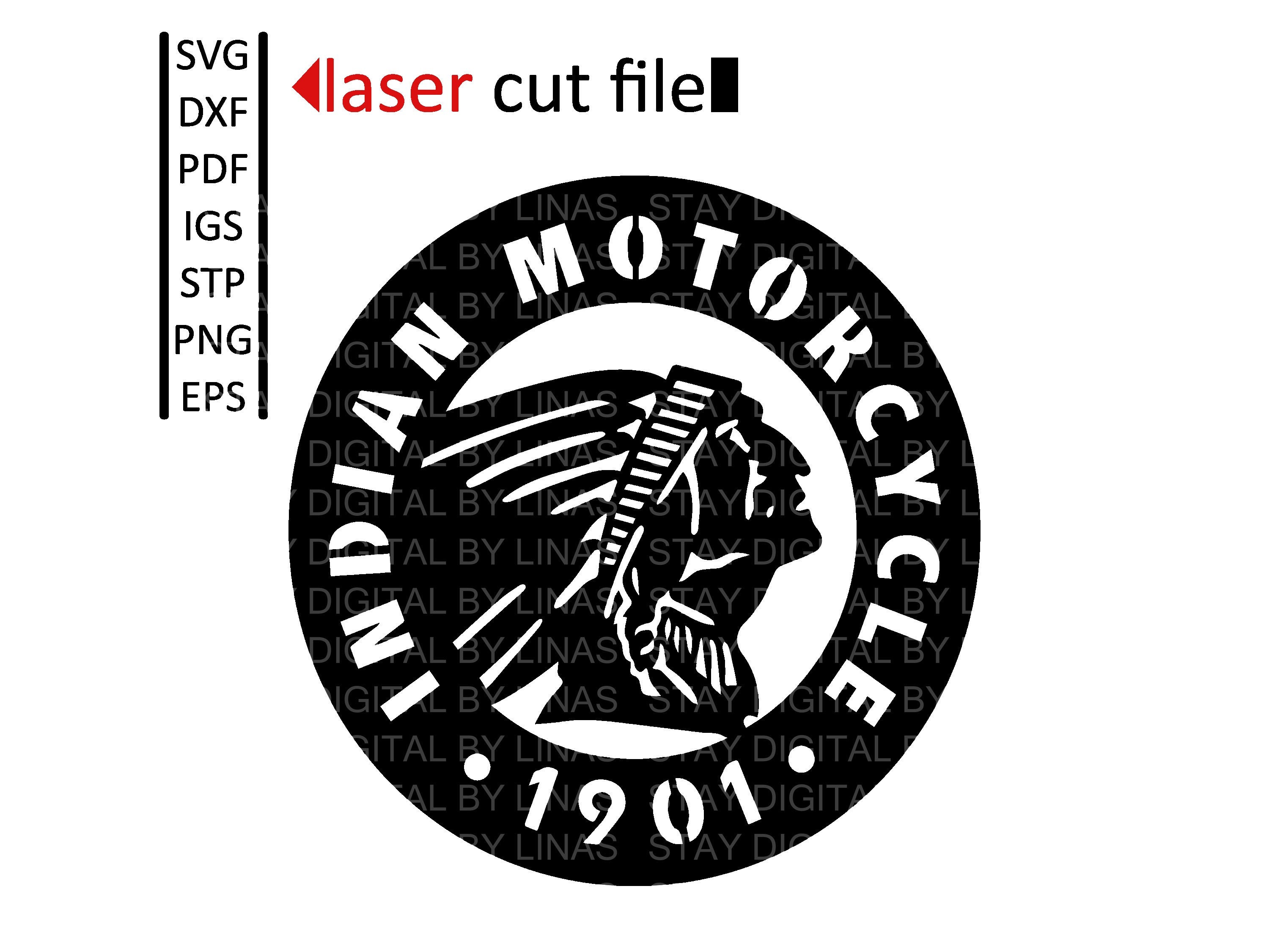 Indian Motorcycle Logo - Digital Files for Laser Cutting - Igs, Stl ...