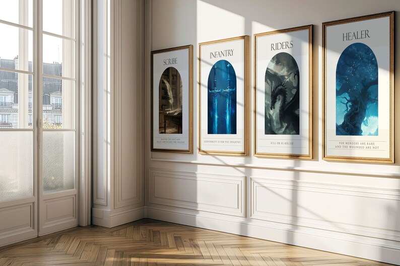 Fourth Wing Quadrant Set of 4 Poster Print Book Citation Bookworm Merch ...