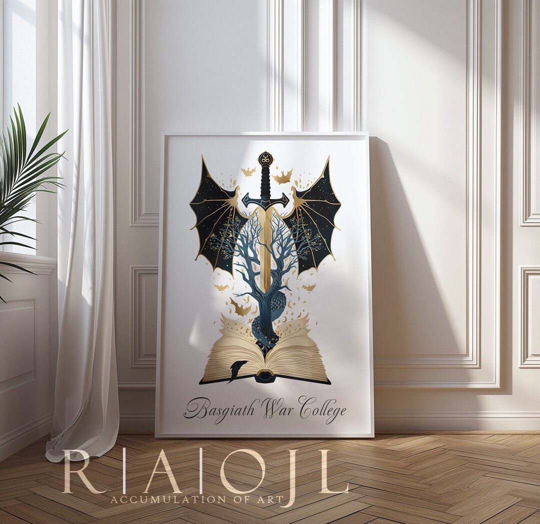 Fourth Wing Crest Print | Basgiath War College | Bookworm Merch ...