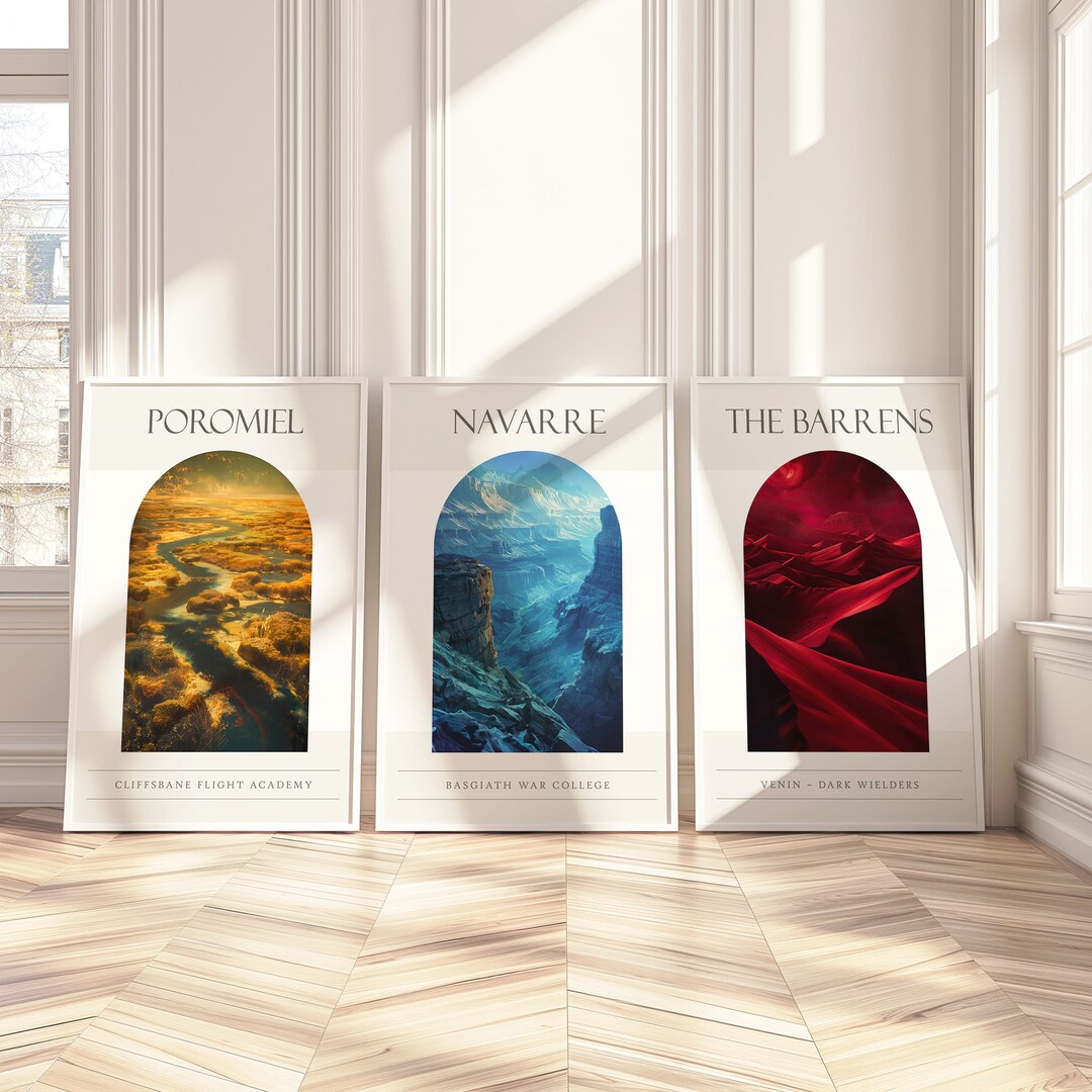 Fourth Wing Quadrant Set of 3 Poster Print Book Citation Bookworm Merch ...