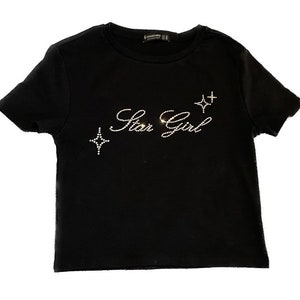 Stargirl Handmade Rhinestone Top in Black Inspired by Lana Del Rey and ...