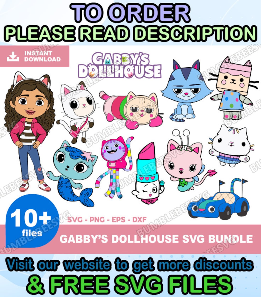 10 Gabbys Dollhouse Svg Bundle Gabbys Dollhouse Svg Gabby - Etsy