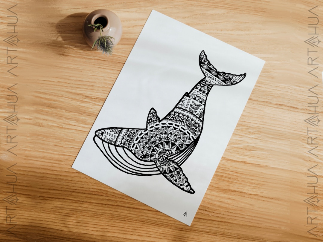 Paikea Humpback Whale Māori Art Print A4 and A3 - Etsy