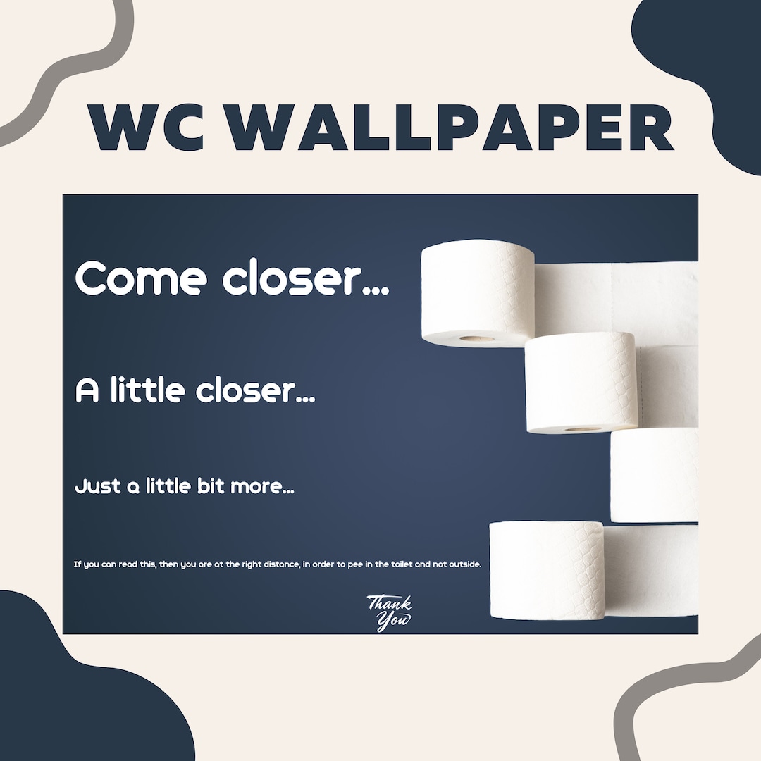 WC Funny Wallpaper for Public Toilets Printable Digital High Quality ...