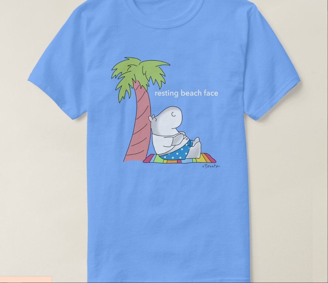 RESTING BEACH FACE Belly Button Hippo Boynton T-shirt - Etsy
