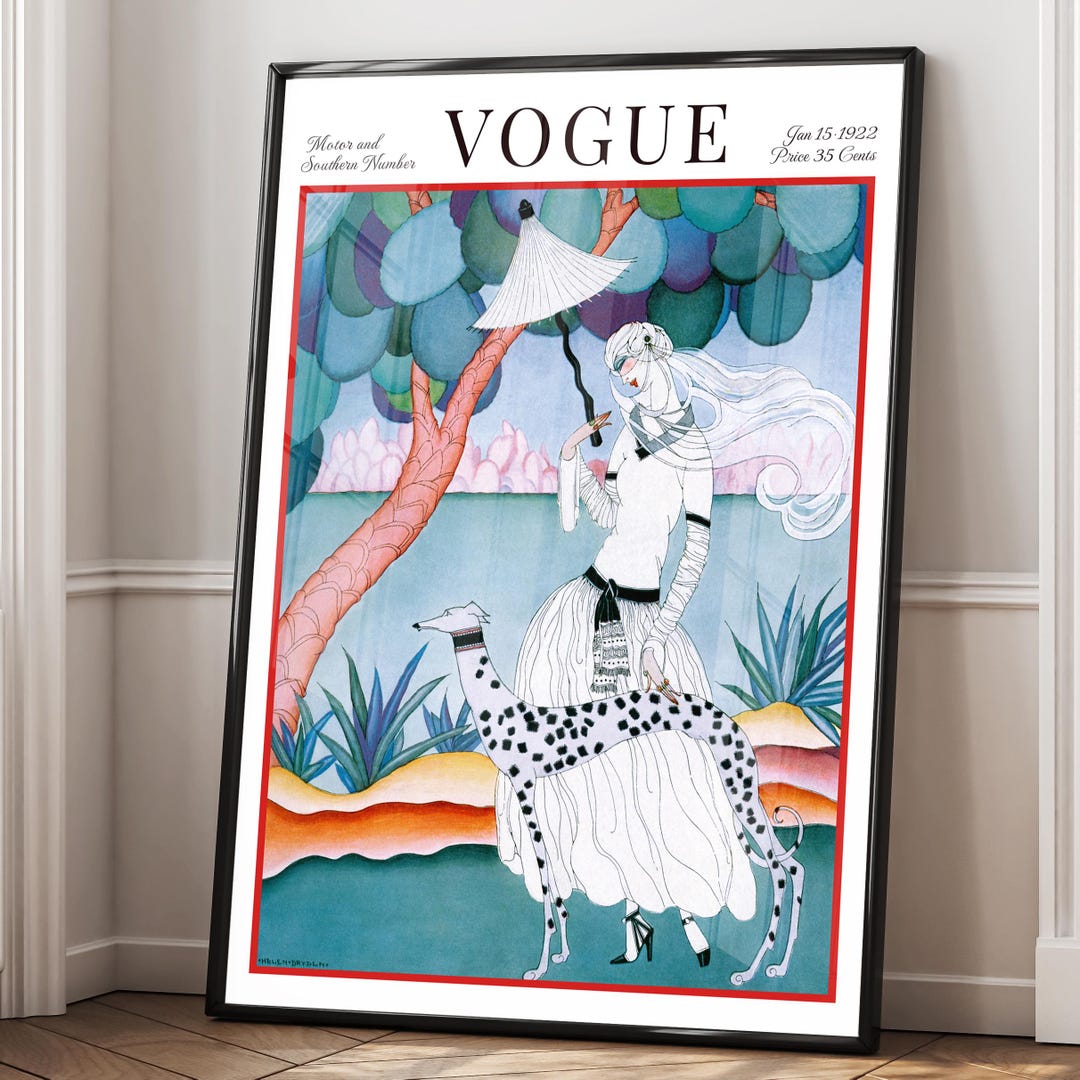 Vogue Magazine Cover Printable Poster - Vintage 1920s Vogue Cover Wall ...