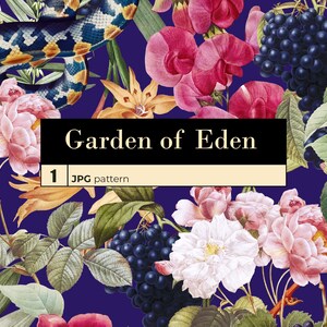 Garden of Eden Botanical Garden Pattern, Grape Pattern, Snake Pattern ...