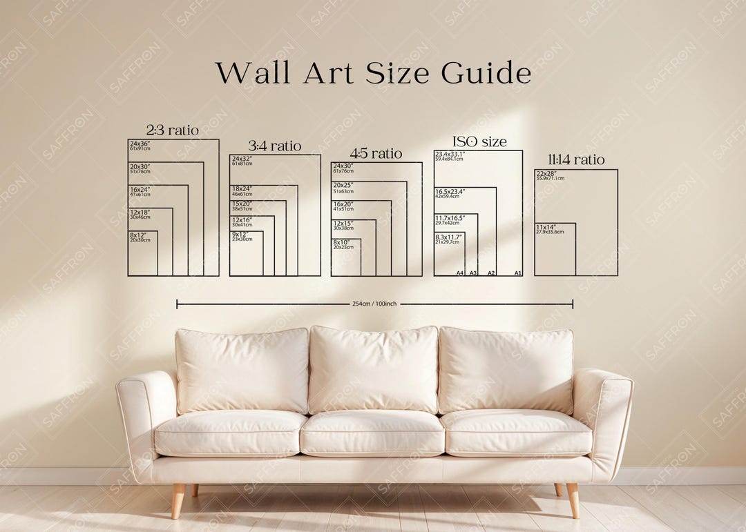 Wall Art Size Guide All Ratios and Size, Poster Size Guide Digital ...