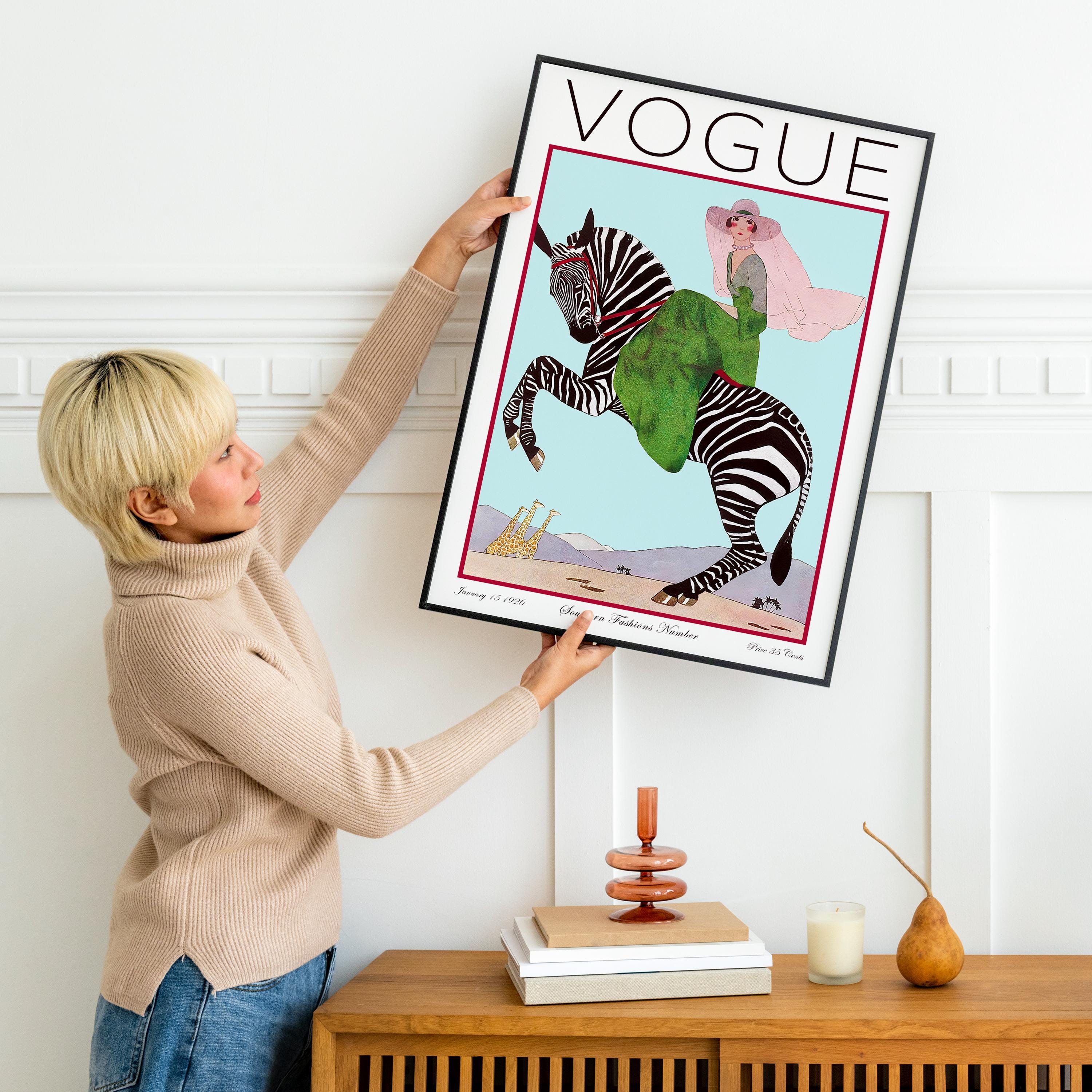 Vogue Magazine Printable Wall Art, Vintage Vogue Cover Poster, Retro ...