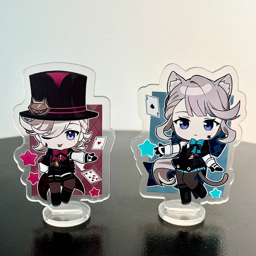Genshin Impact Magician Lyney Lynette Standee Chibi Genshin - Etsy