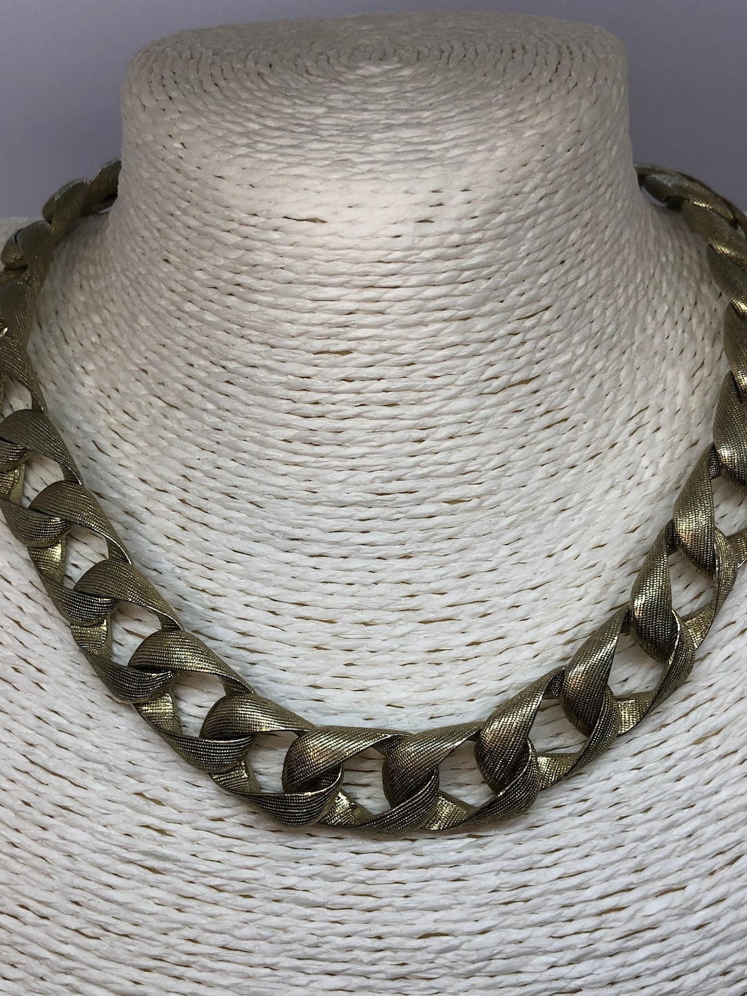 Vintage Chunky Heavy Chain Collar Necklace - Etsy