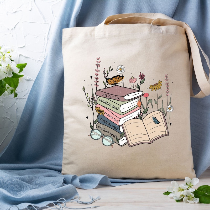 Book Tote Bag - Etsy