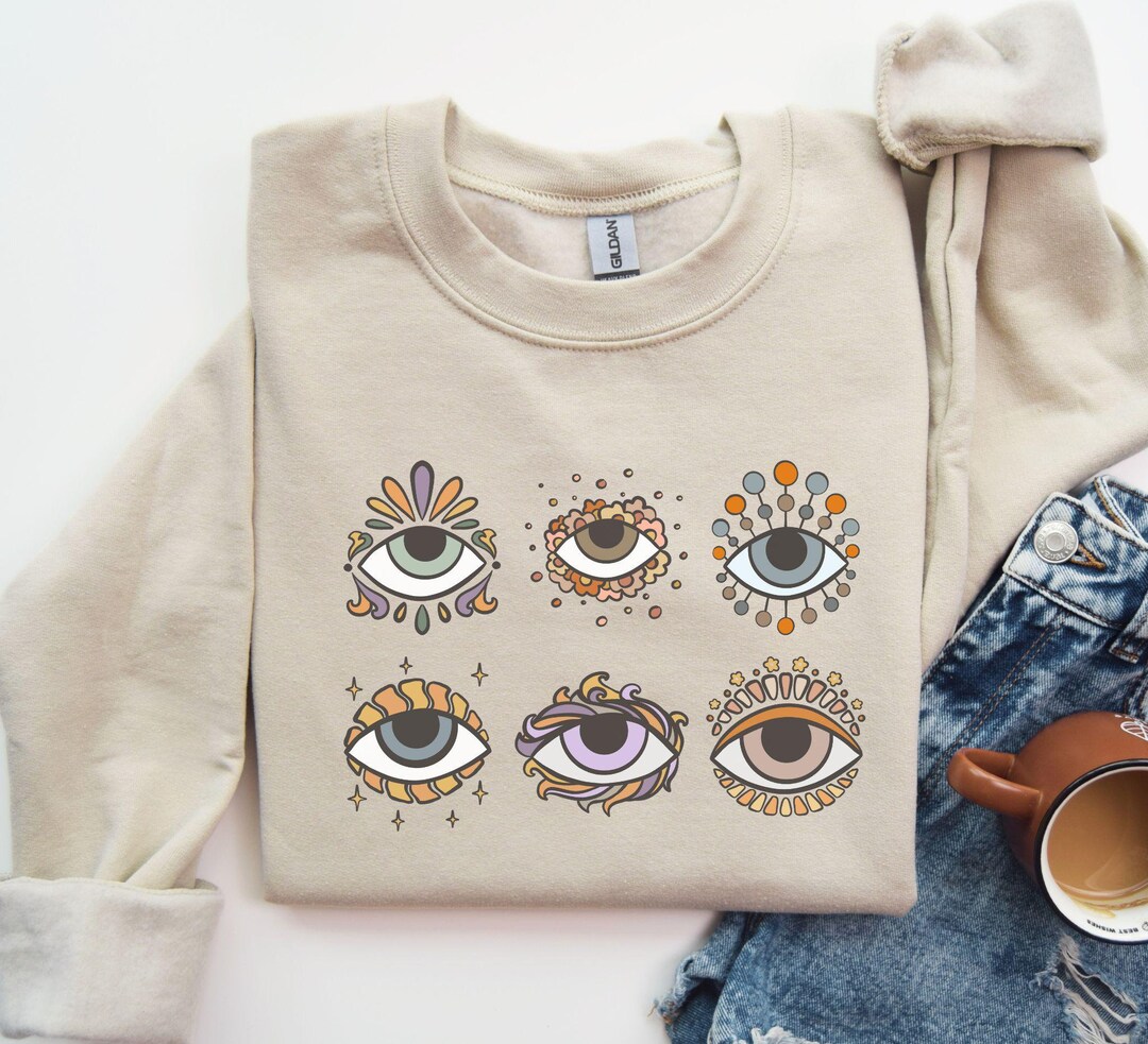 Evil Eye Sweatshirt All Seeing Eye Witchy Sweatshirt Preppy Sweatshirt ...