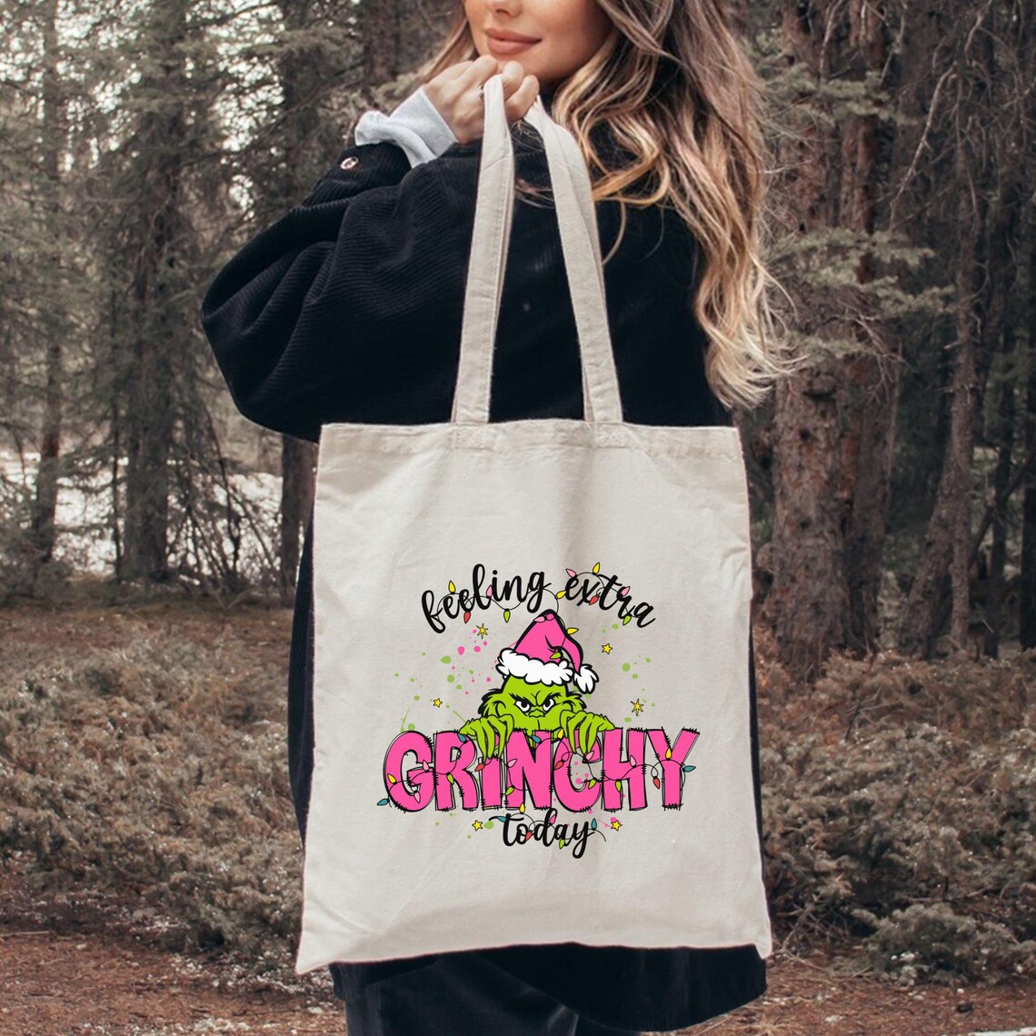 Feeling Extra Grinchy Today Christmas Tote Bag, Grinch Tote Bag ...