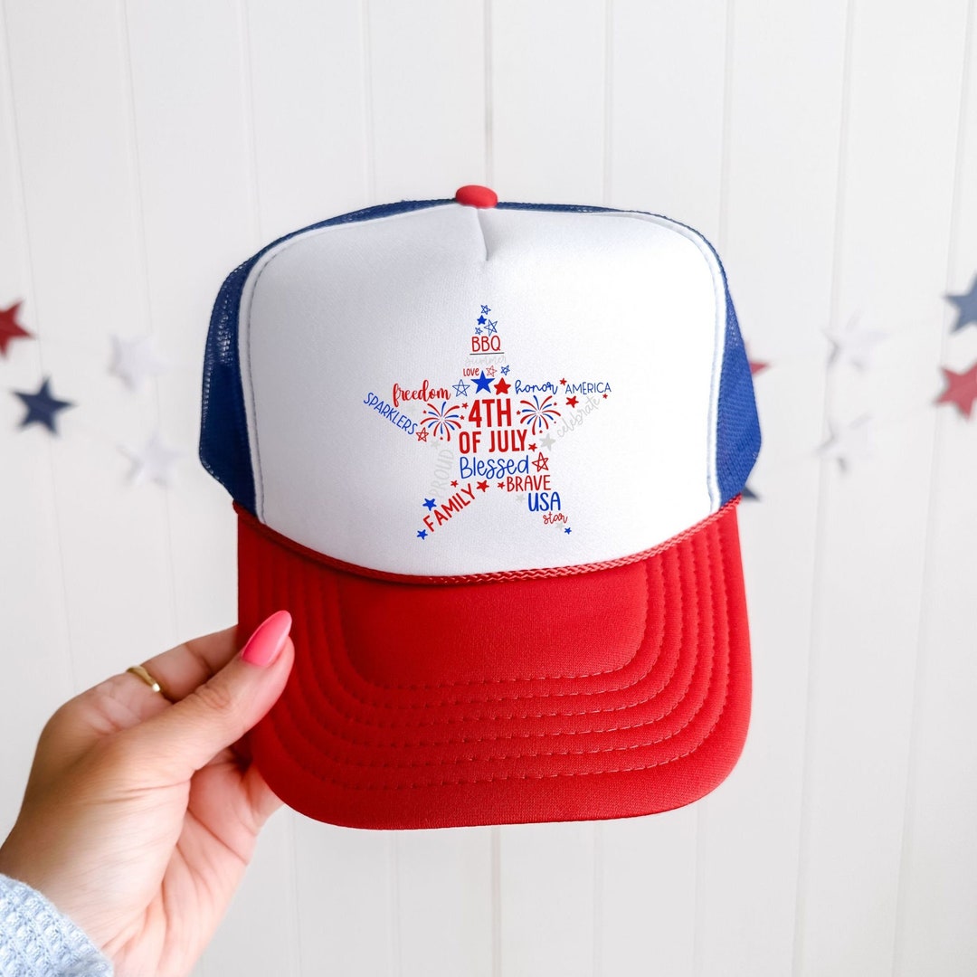 4th of July Star Trucker Cap, Classic Trucker Cap, 4th of July Cap ...