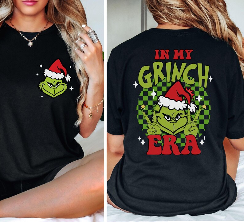 In My Grinch Era Two Sided Christmas Shirt, Retro Grinch Era Christmas ...