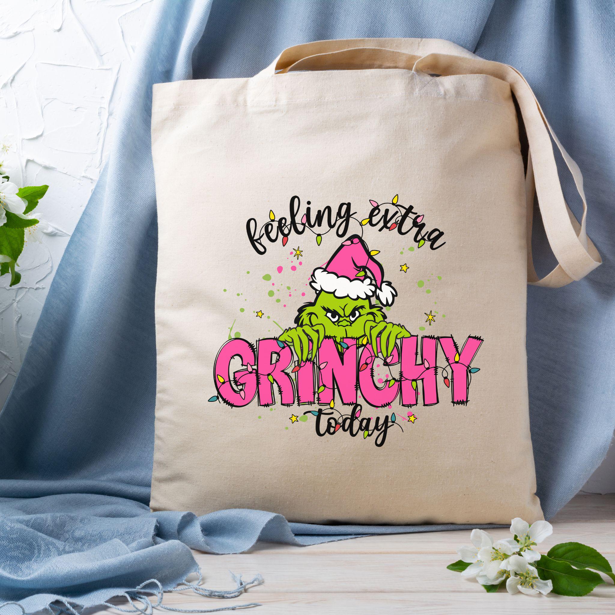 Feeling Extra Grinchy Today Christmas Tote Bag, Grinch Tote Bag ...