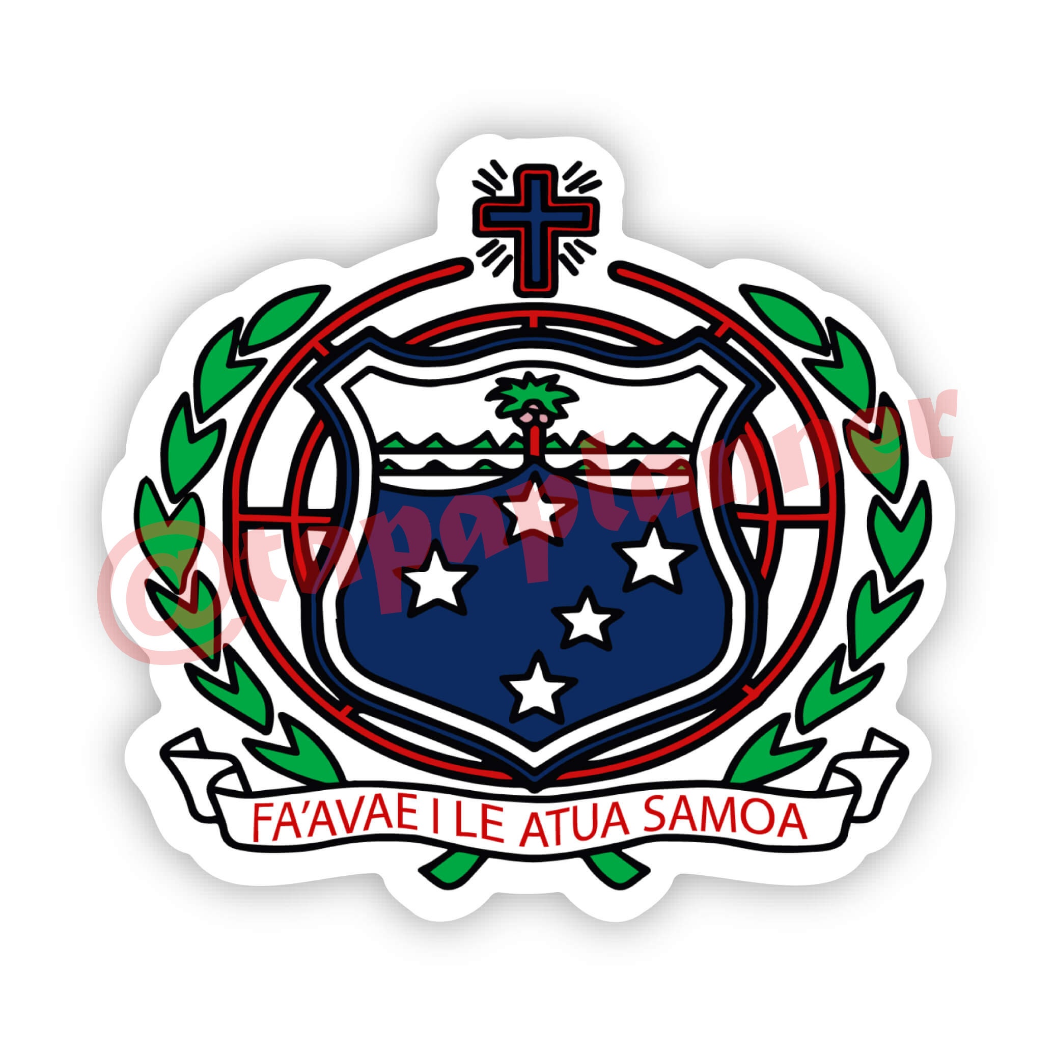 Samoan Crest Sticker Samoa - Etsy