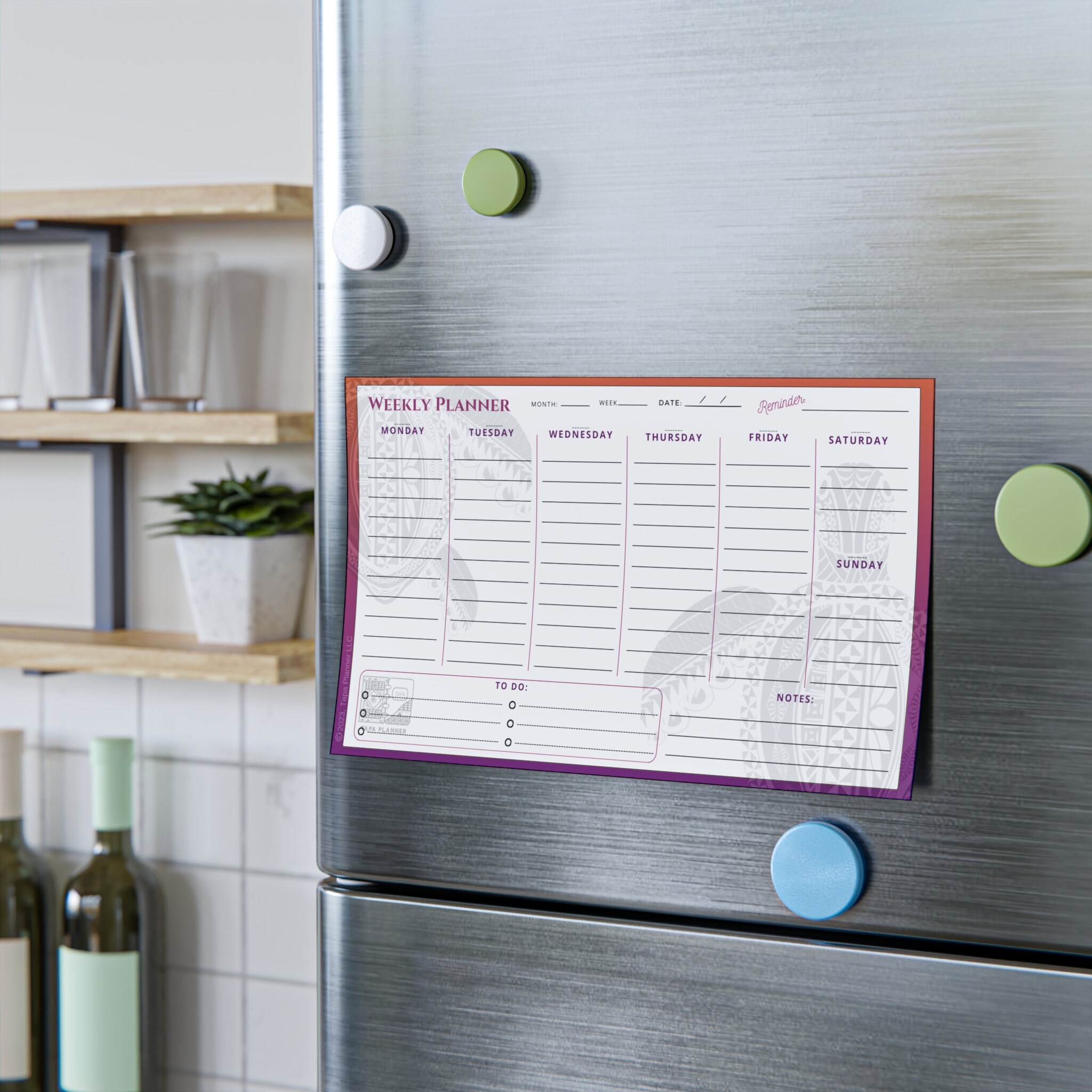 Tribal Turtle Weekly Planner 50 Sheet Sticky Notepad Planner - Etsy