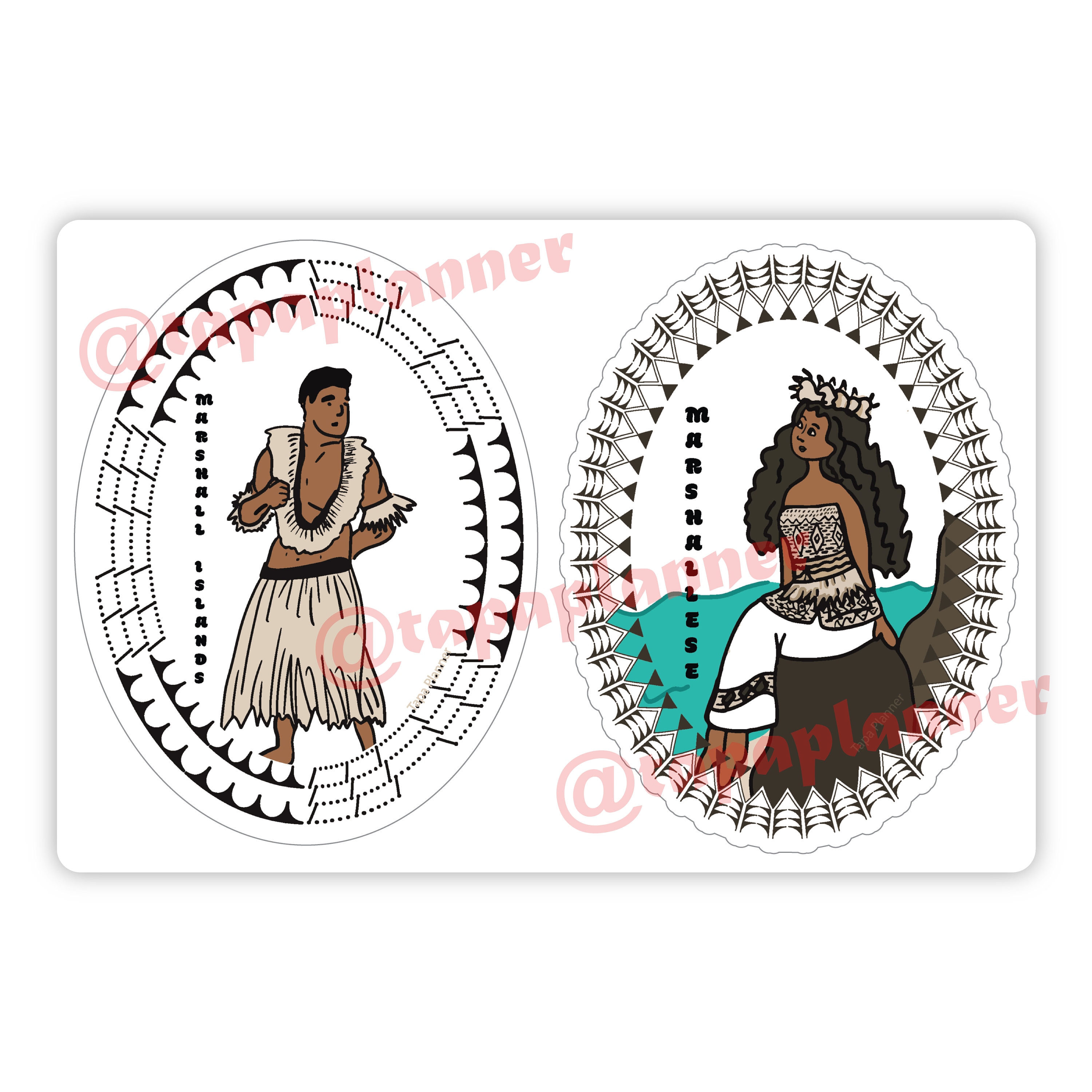 Marshall Islands Man and Woman Sticker Pack 6x4 - Etsy