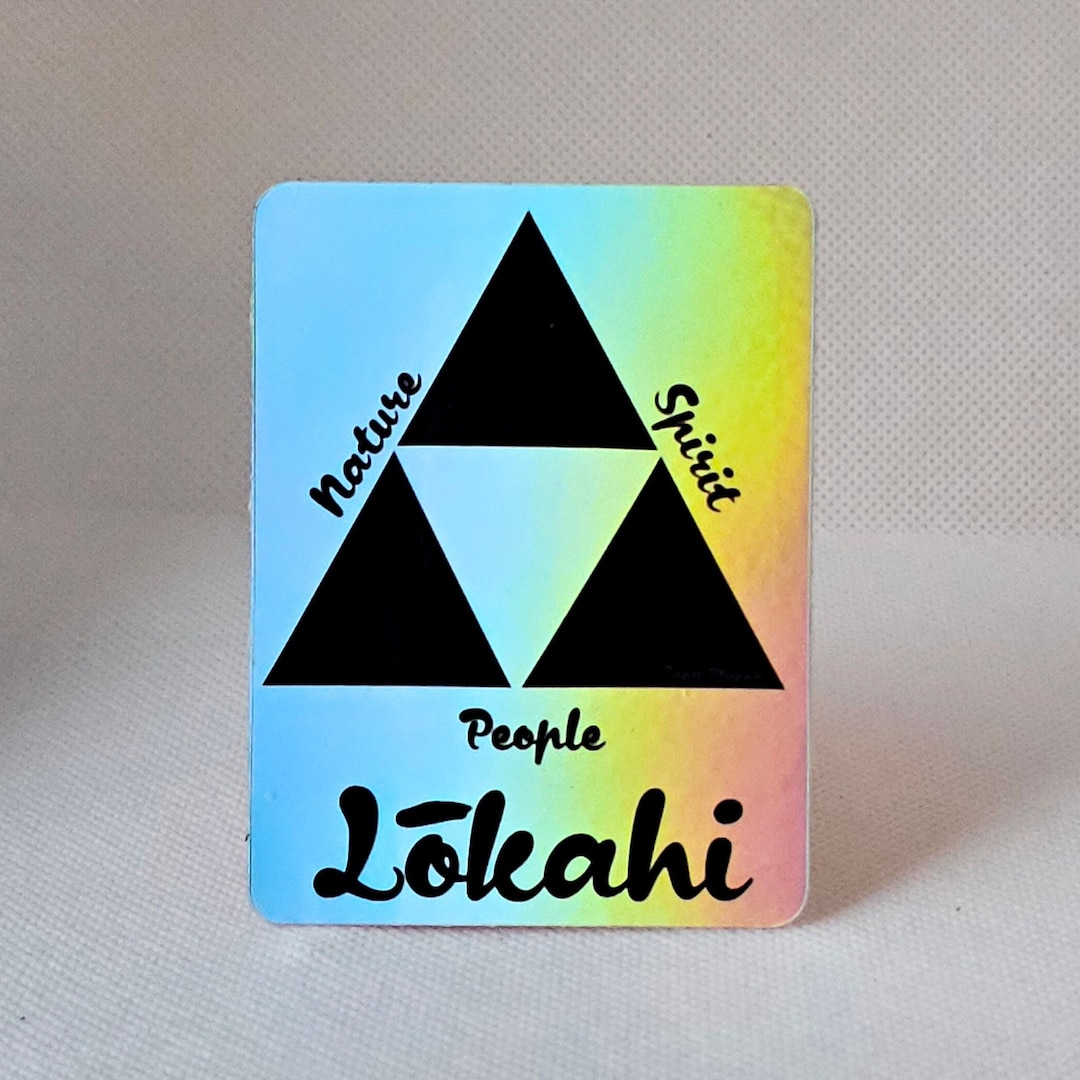 Hawaiian Tribal Lokahi Triangle Holographic 3 Inch Tall - Etsy