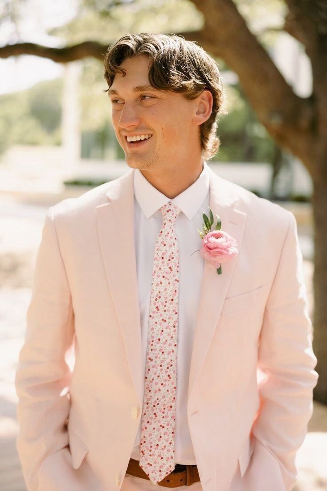 Men's Two-piece Suit: Peach Color for Weddings and Formal Events - Etsy