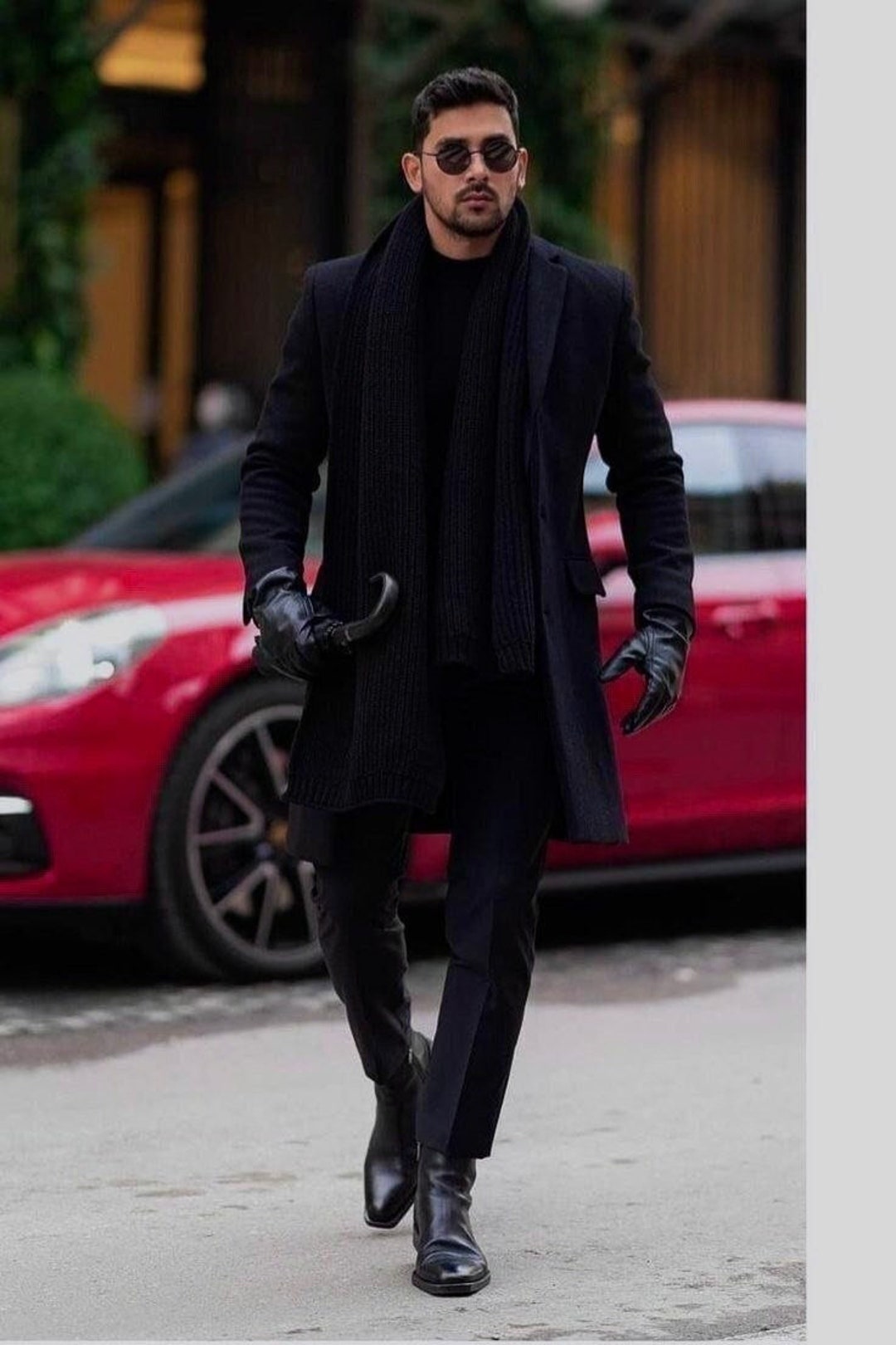 Men Suit Slim Fit Trendy Long Coat Black Men's Suit for Wedding ...