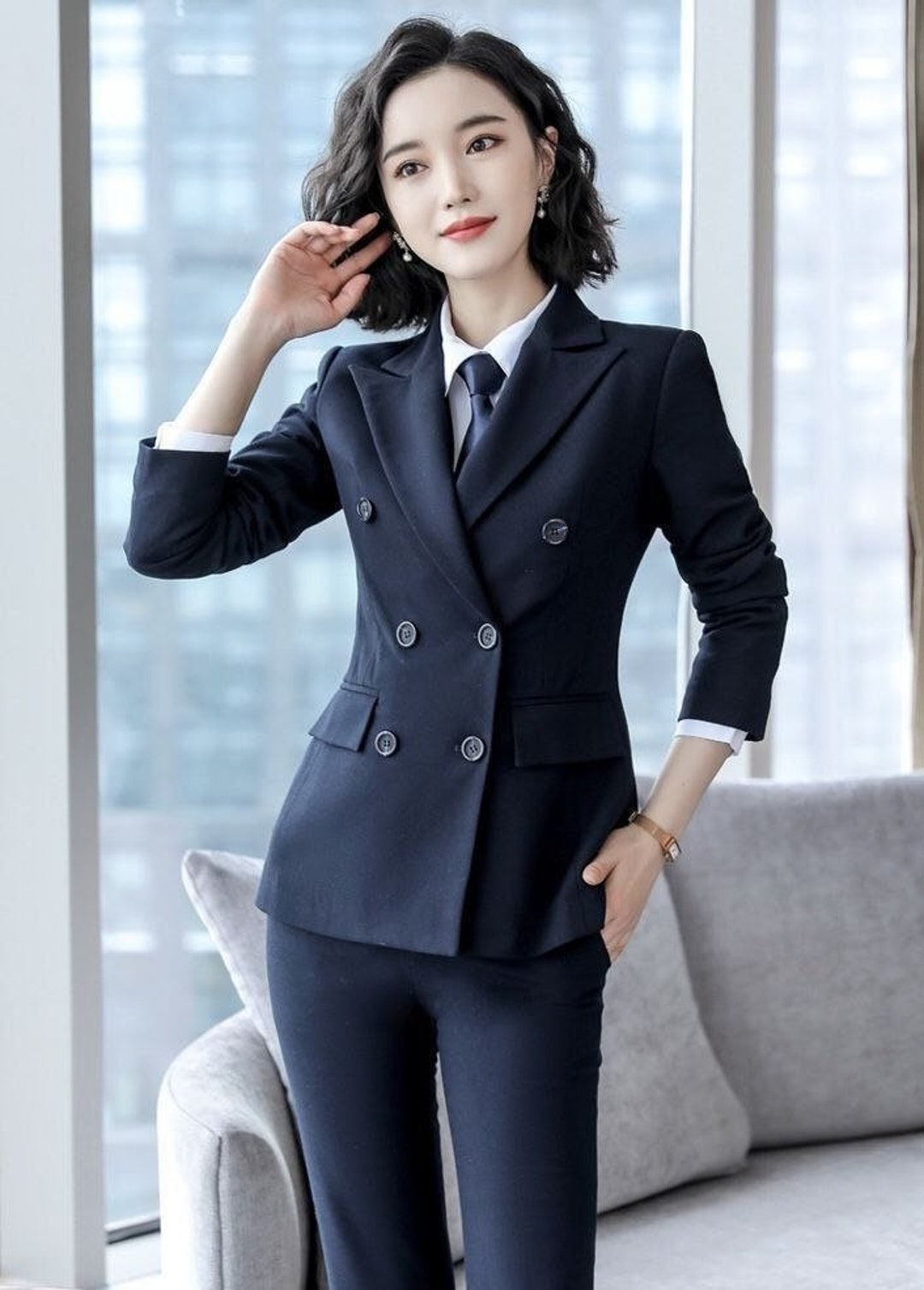 Double Breasted Black Suits for Women Women's Suit Set Wedding Suits ...