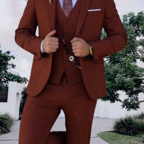 Terracotta Wedding Suit - Etsy