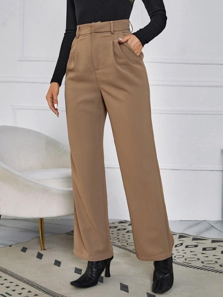 Women Classic Custom Designer Bell Bottom Pant Brown for Business ...