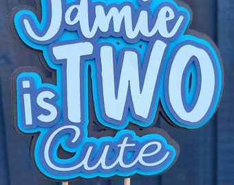 Two Birthday Cake Topper - Etsy