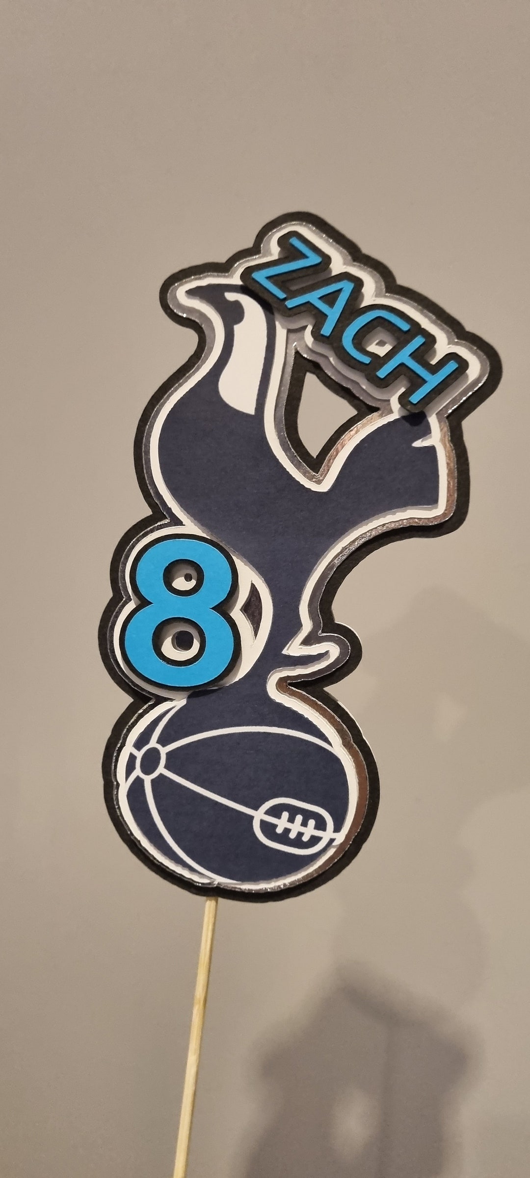 Birthday Cake Topper FOOTBALL Team Tottenham Hotpsurs Spurs Personalise ...