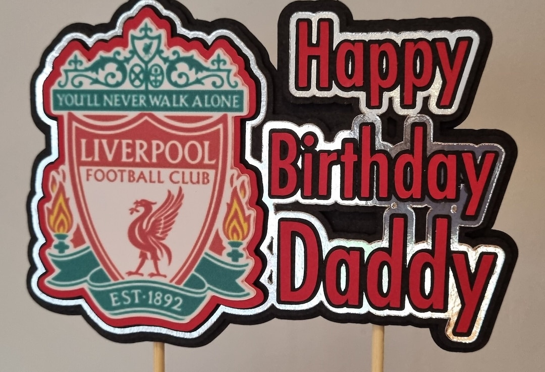 Birthday Cake Topper FOOTBALL Team LIVERPOOL FC Personalised for Your ...