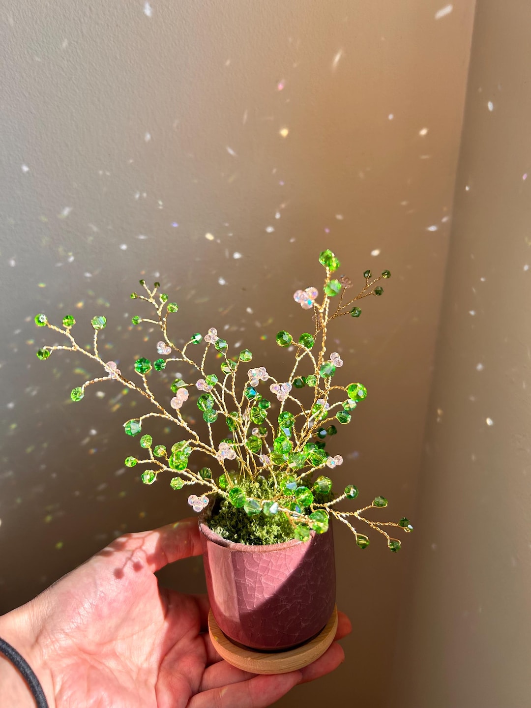 Beaded Flower , Beaded Plants , Forever Succulent , Suncatcher, Home ...