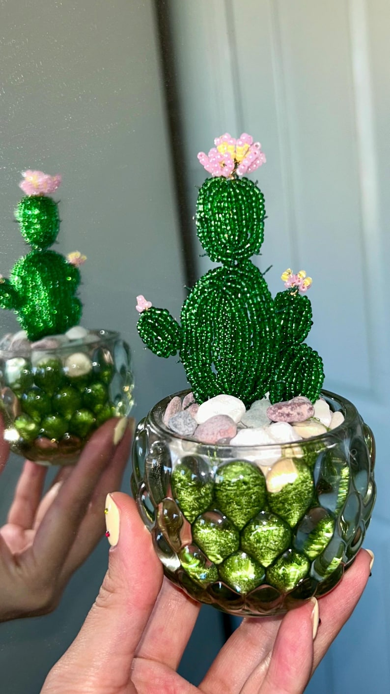 Beaded Cactus, Forever Succulent, Beaded Plants , Handmade Succulent ...