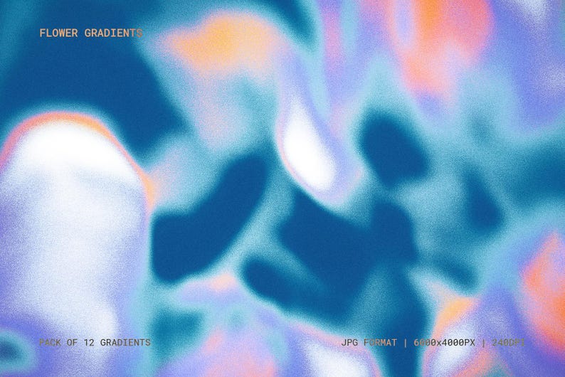 Pack of 12 Abstract Flower Gradients, Blur Effect, Grain, Vibrant ...