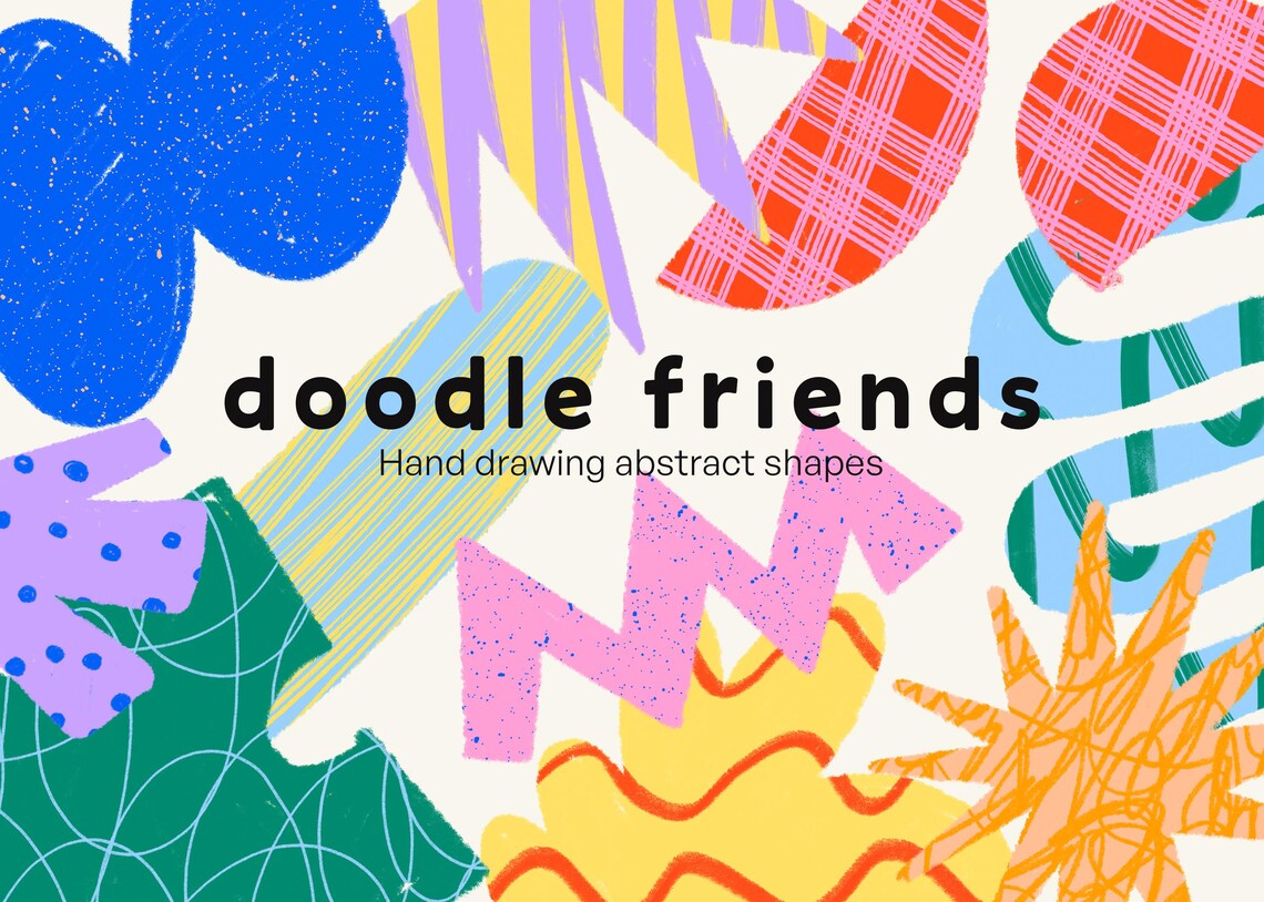 75 Shapes Clipart Set, Hand Drawn Doodles, Digital Download PNG PSD - Etsy